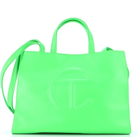 Telfar | Bags | Telfar Shopping Tote Faux Leather Medium Green | Poshmark